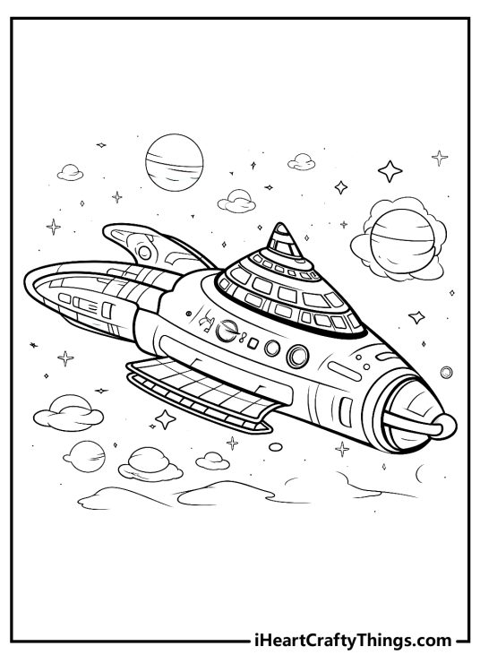15 Spaceship Coloring Pages (100% Free Printables)