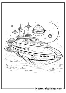 15 Spaceship Coloring Pages (100% Free Printables)
