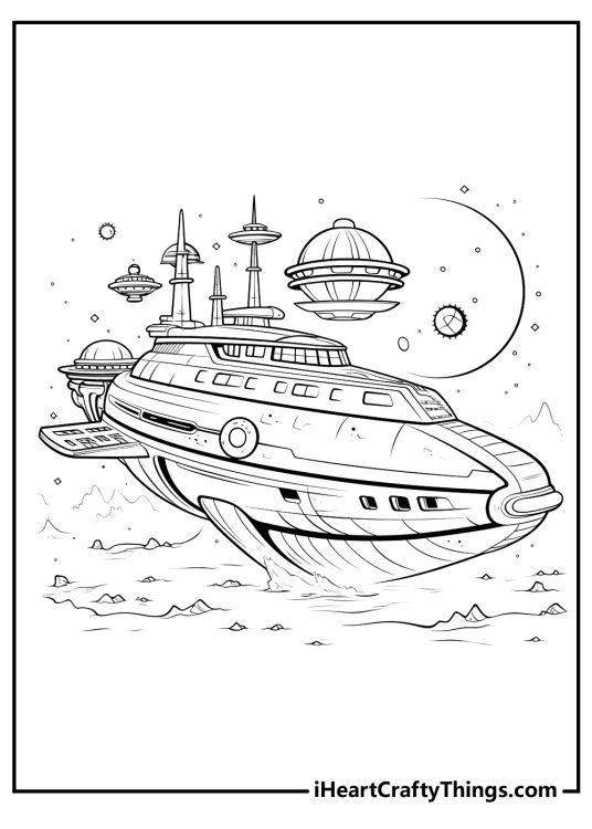 30 Free Spaceship Coloring Pages (Printable PDF Sheets)