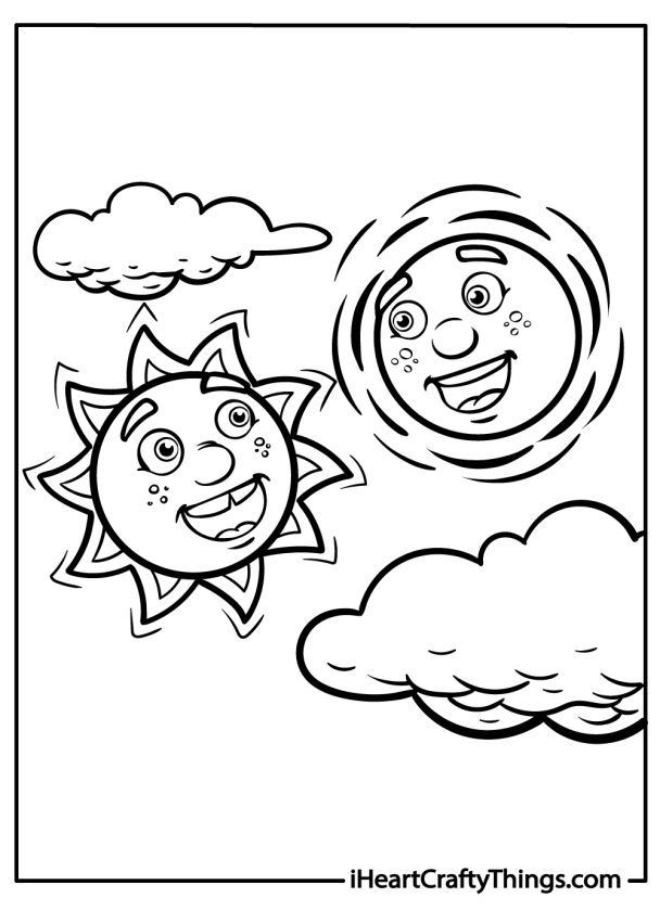 15 Sun And Moon Coloring Pages (100% Free Printables)