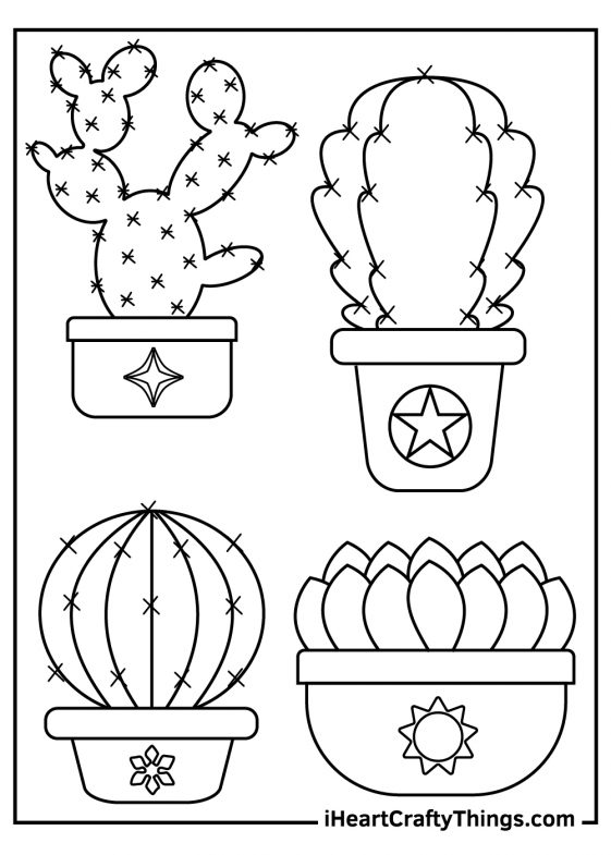 15 Cactus Coloring Pages (Printable Cute PDFs For Free)