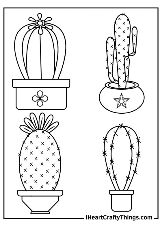 15 Cactus Coloring Pages (Printable Cute PDFs For Free)