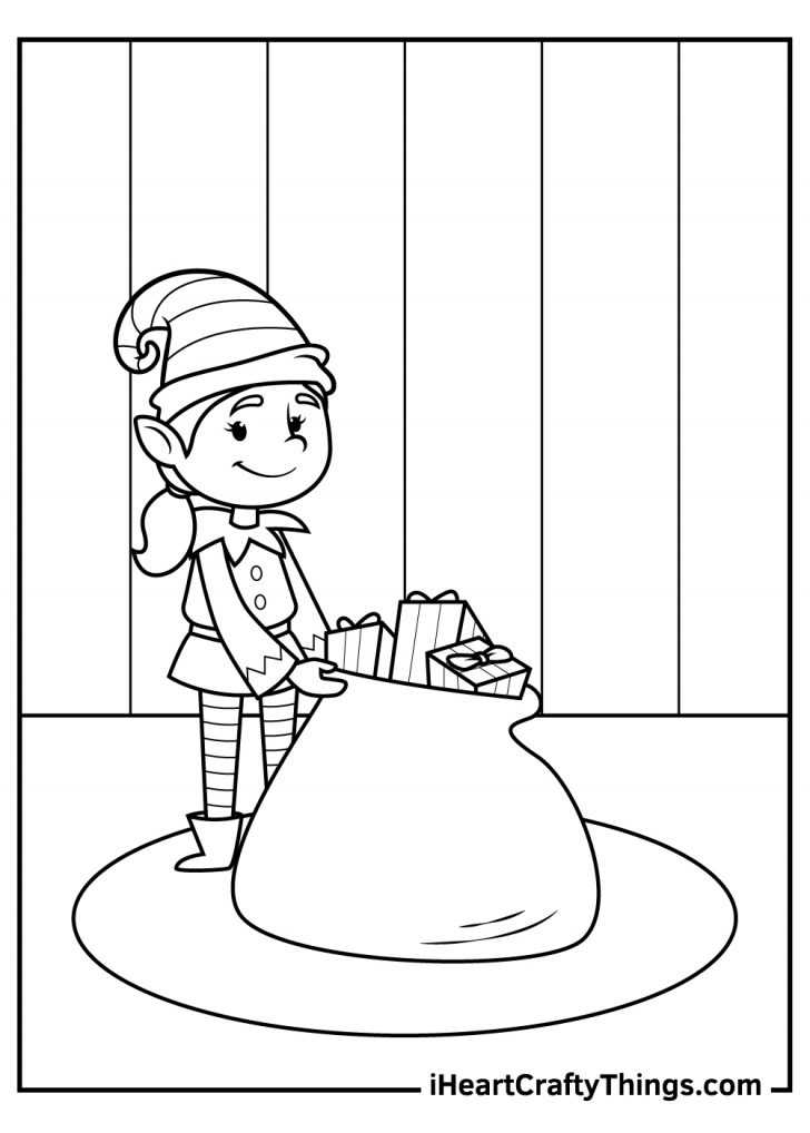 35 Christmas Elves Coloring Pages (Free Printables For Kids)