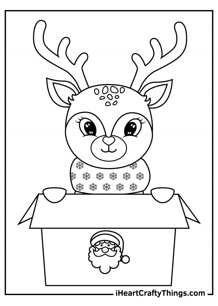 50 Christmas Reindeer Coloring Pages (100% Free Printables)