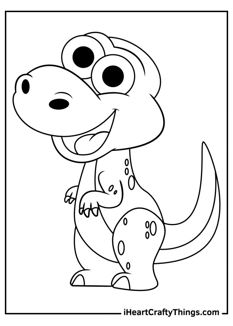 10 Cute Dinosaurs Coloring Pages (100% Free Printables)