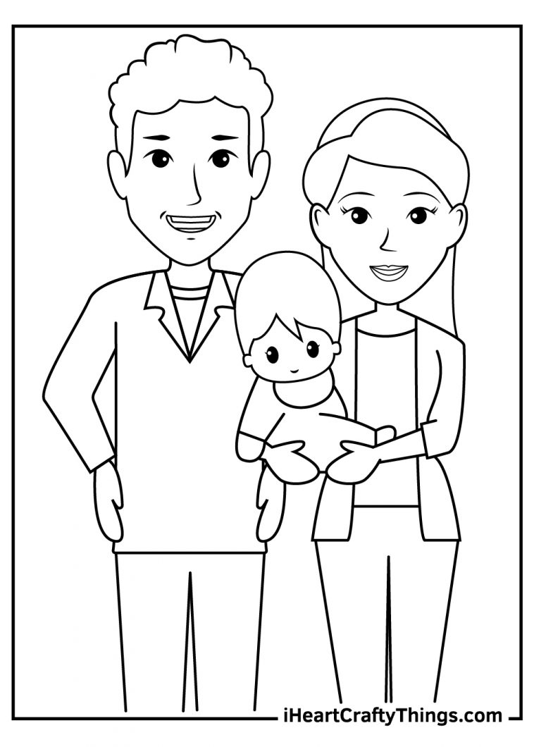 25 Easy Family Coloring Pages (100% Free PDF Printables)