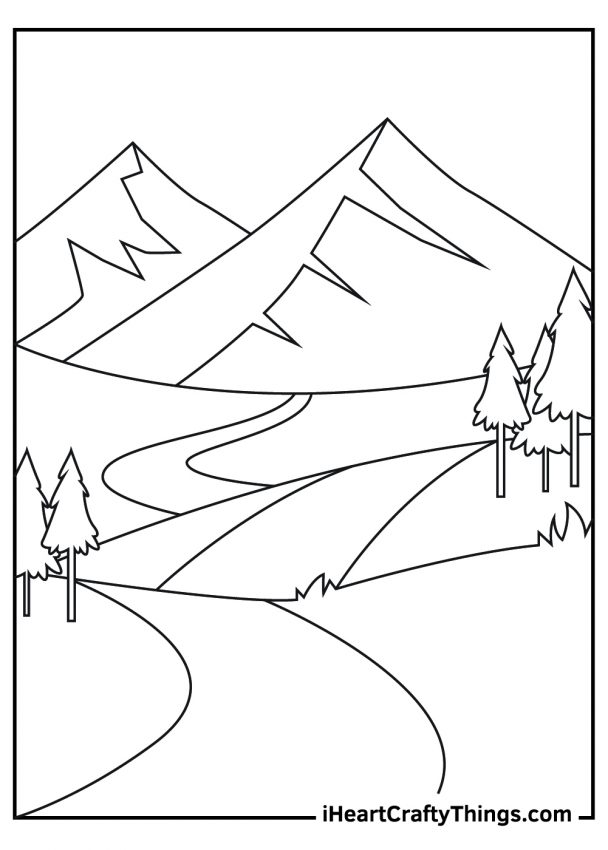 15 Mountains Coloring Pages (100% Free Printables)