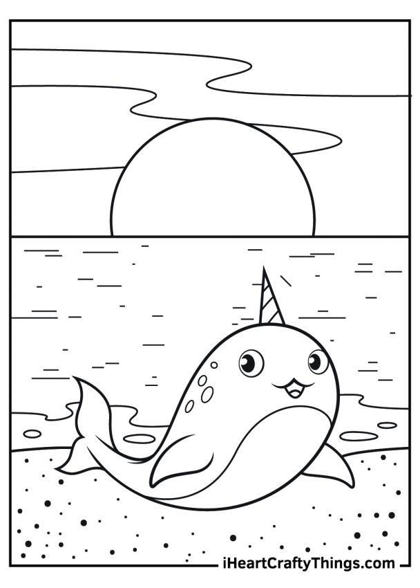 15 Narwhal Coloring Pages (100% Free Printables)