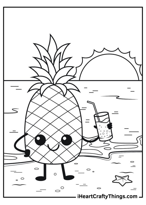 15 Pineapple Coloring Pages (100% Free Printables)