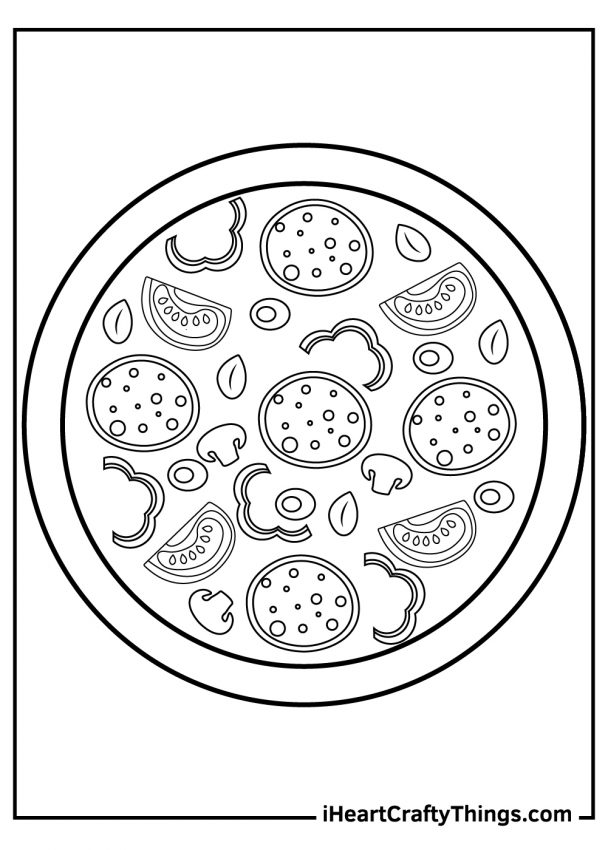 15 Pizza Coloring Pages (Printable Cute Free PDF Sheets)