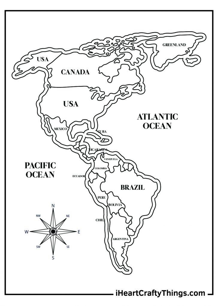 15 World Map Coloring Pages (100% Free Printables)