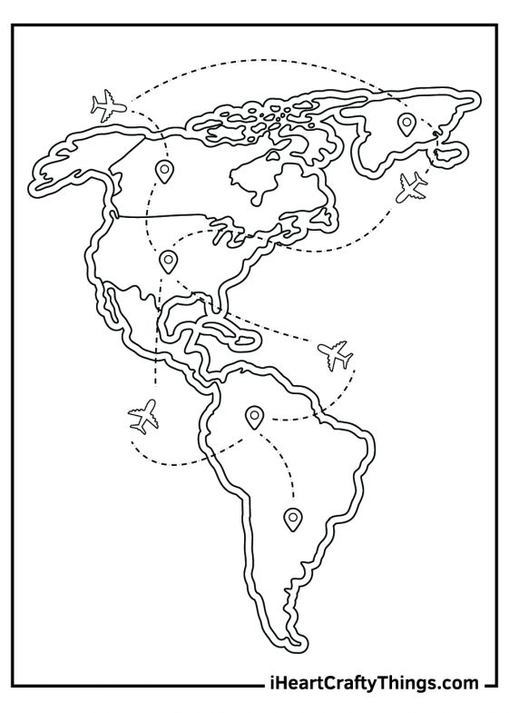 15 World Map Coloring Pages (100% Free Printables)