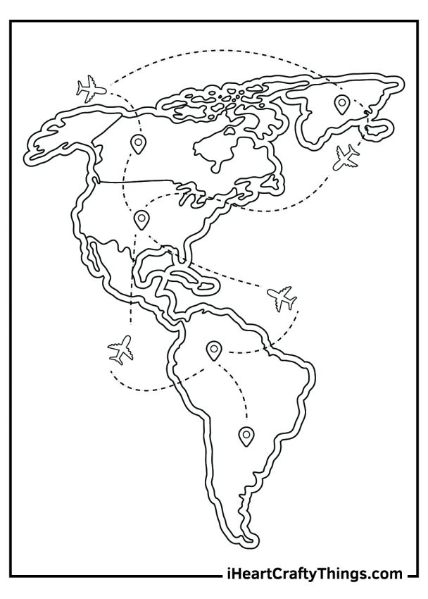 World Map Coloring Pages (100% Free Printables)