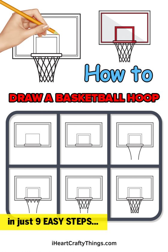 Basketball Hoop Drawing - How To Draw A Basketball Hoop Step By Step