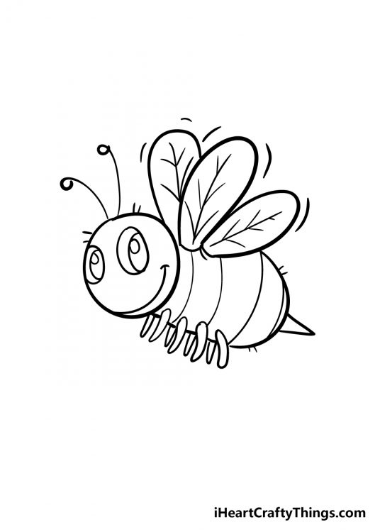 Bee Drawing - How To Draw A Bee Step By Step