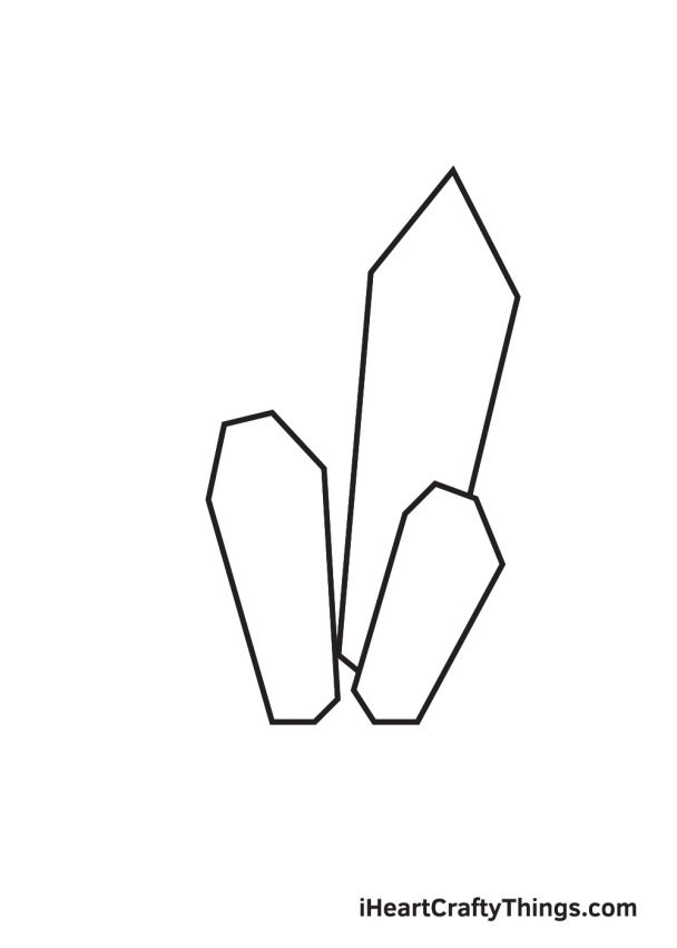 Crystals Drawing - How To Draw Crystals Step By Step