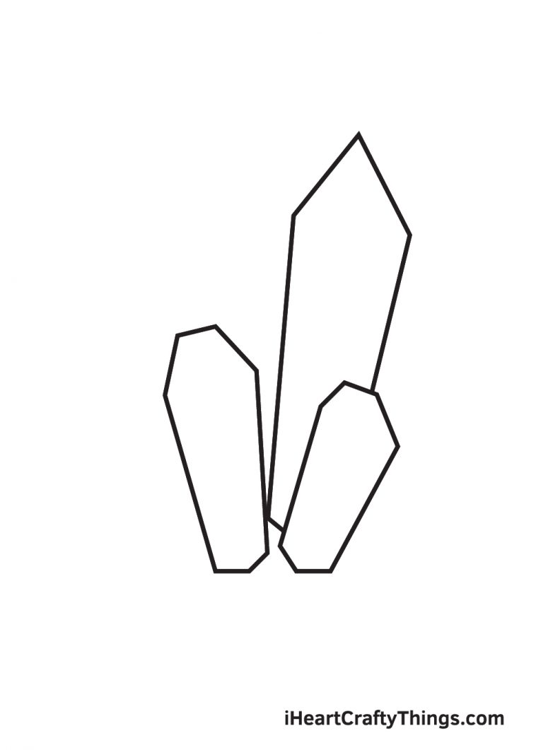 Crystals Drawing - How To Draw Crystals Step By Step