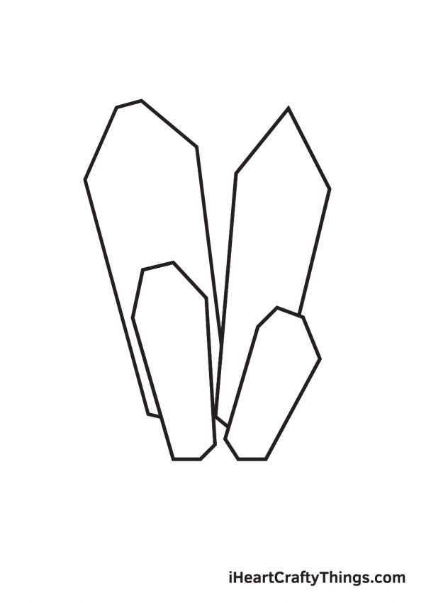 Crystals Drawing - How To Draw Crystals Step By Step