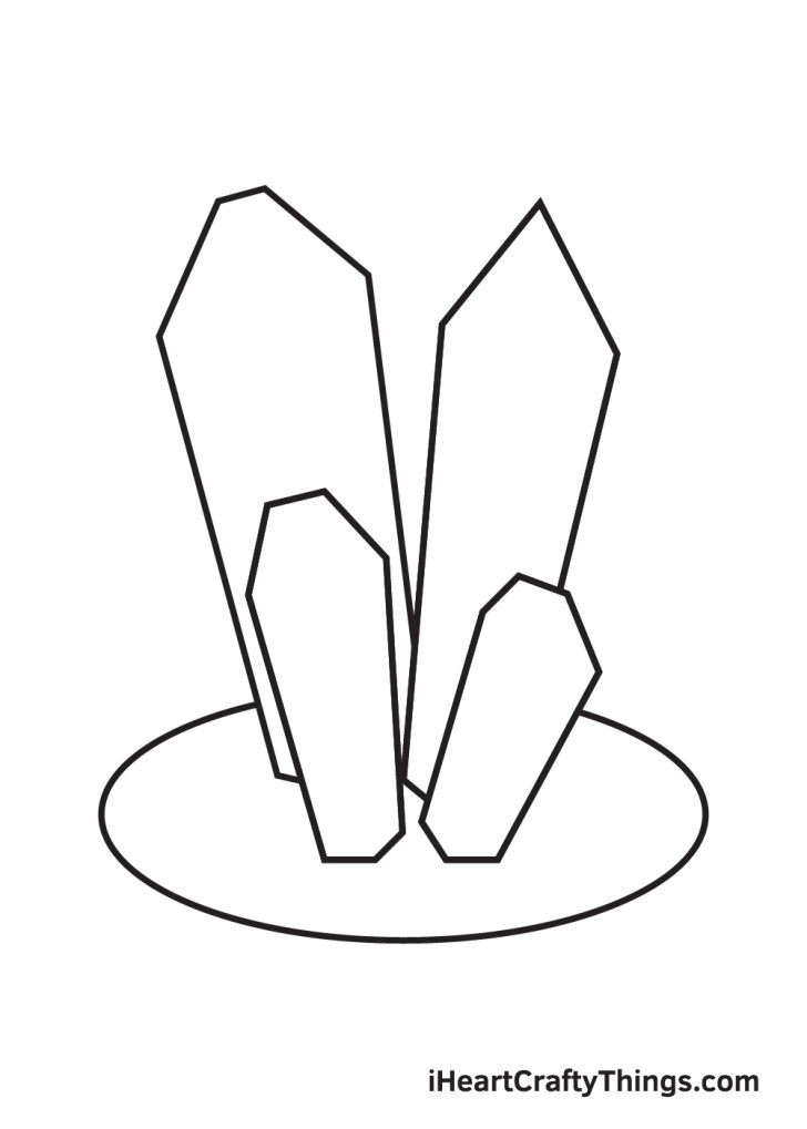 Crystals Drawing - How To Draw Crystals Step By Step