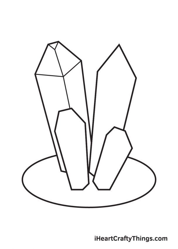 Crystals Drawing - How To Draw Crystals Step By Step
