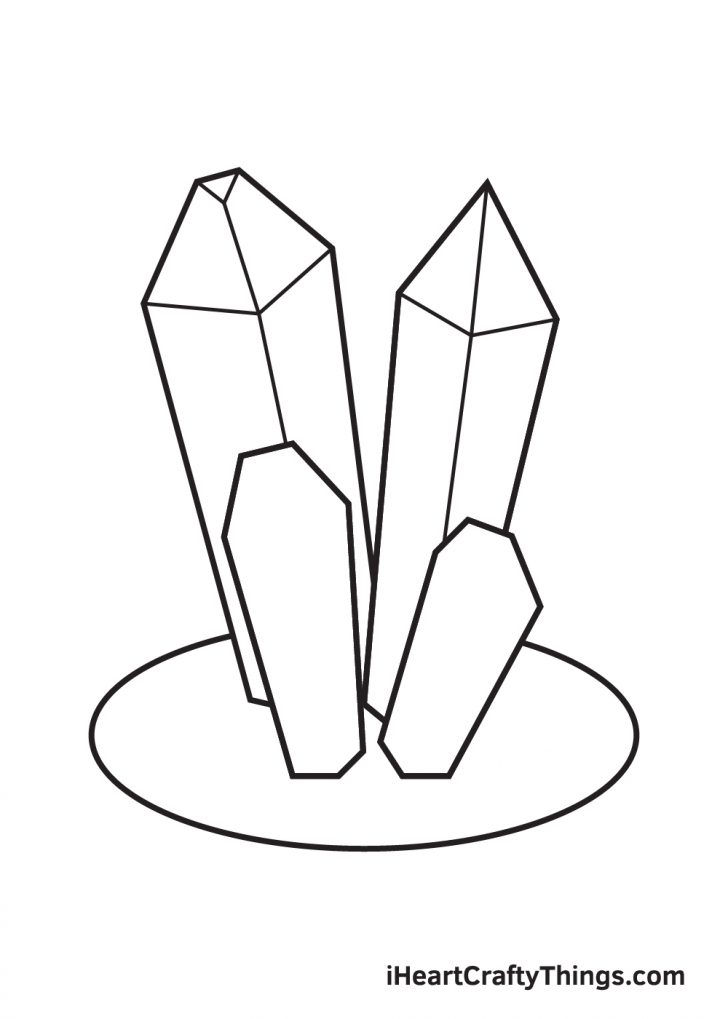 Crystals Drawing - How To Draw Crystals Step By Step