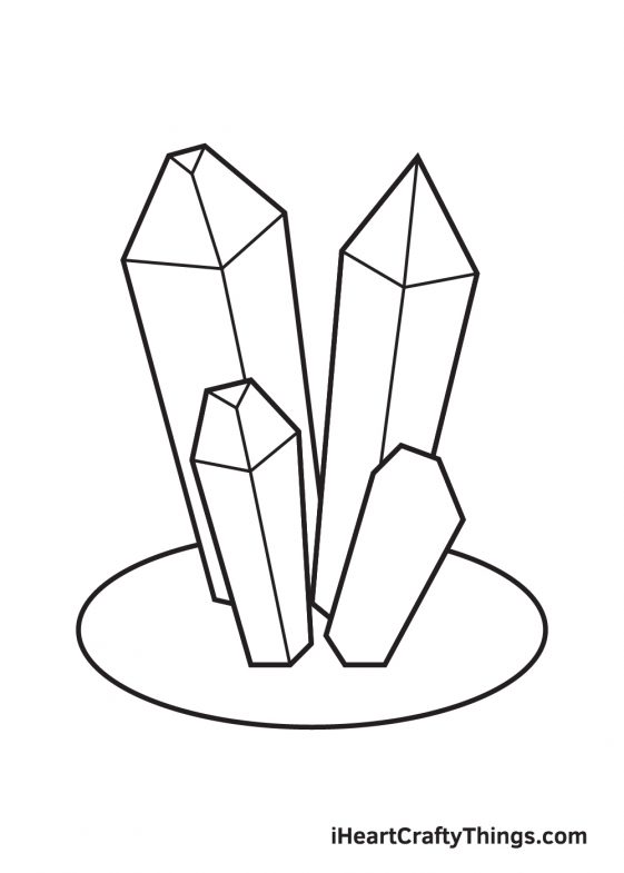 Crystals Drawing - How To Draw Crystals Step By Step