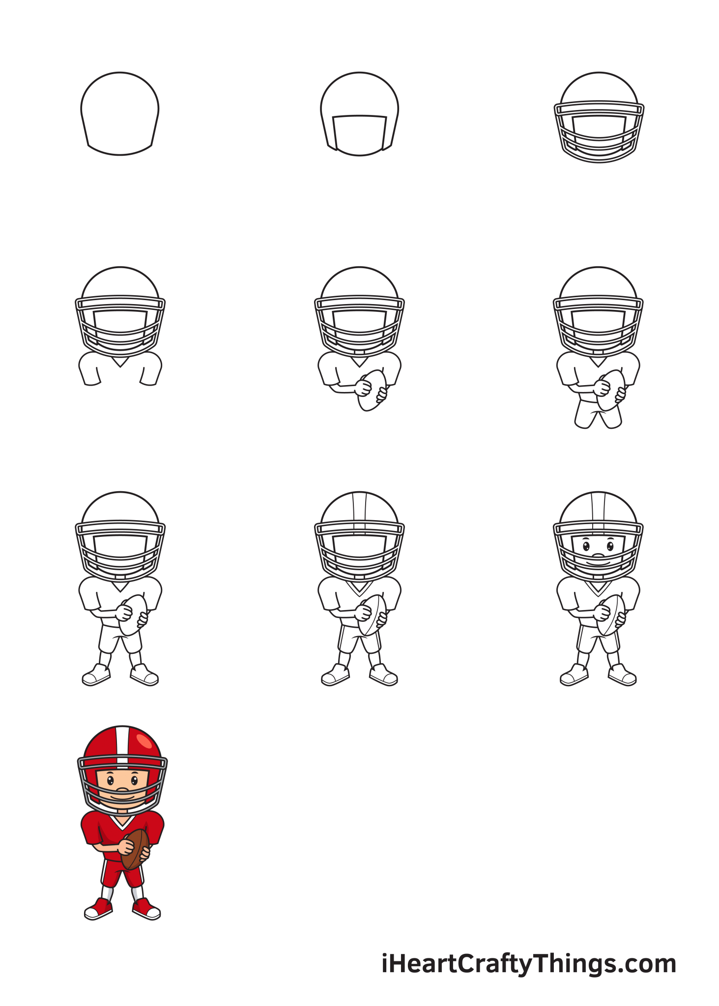 Football Player Drawing How To Draw A Football Player Step By Step