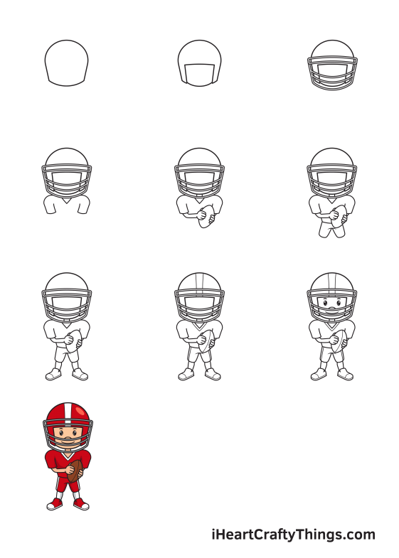 Football Player Drawing - How To Draw A Football Player Step By Step