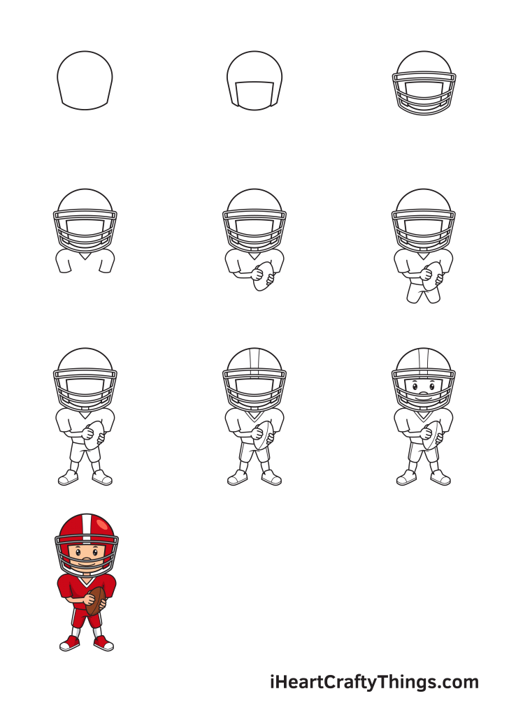 Football Player Drawing - How To Draw A Football Player Step By Step
