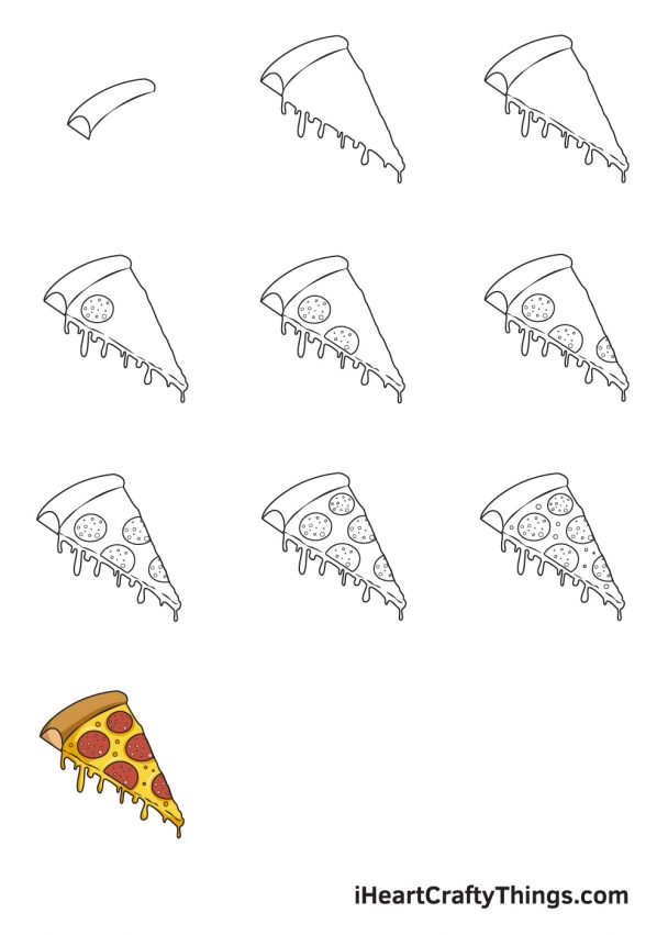 Pizza Drawing - How To Draw A Pizza Step By Step