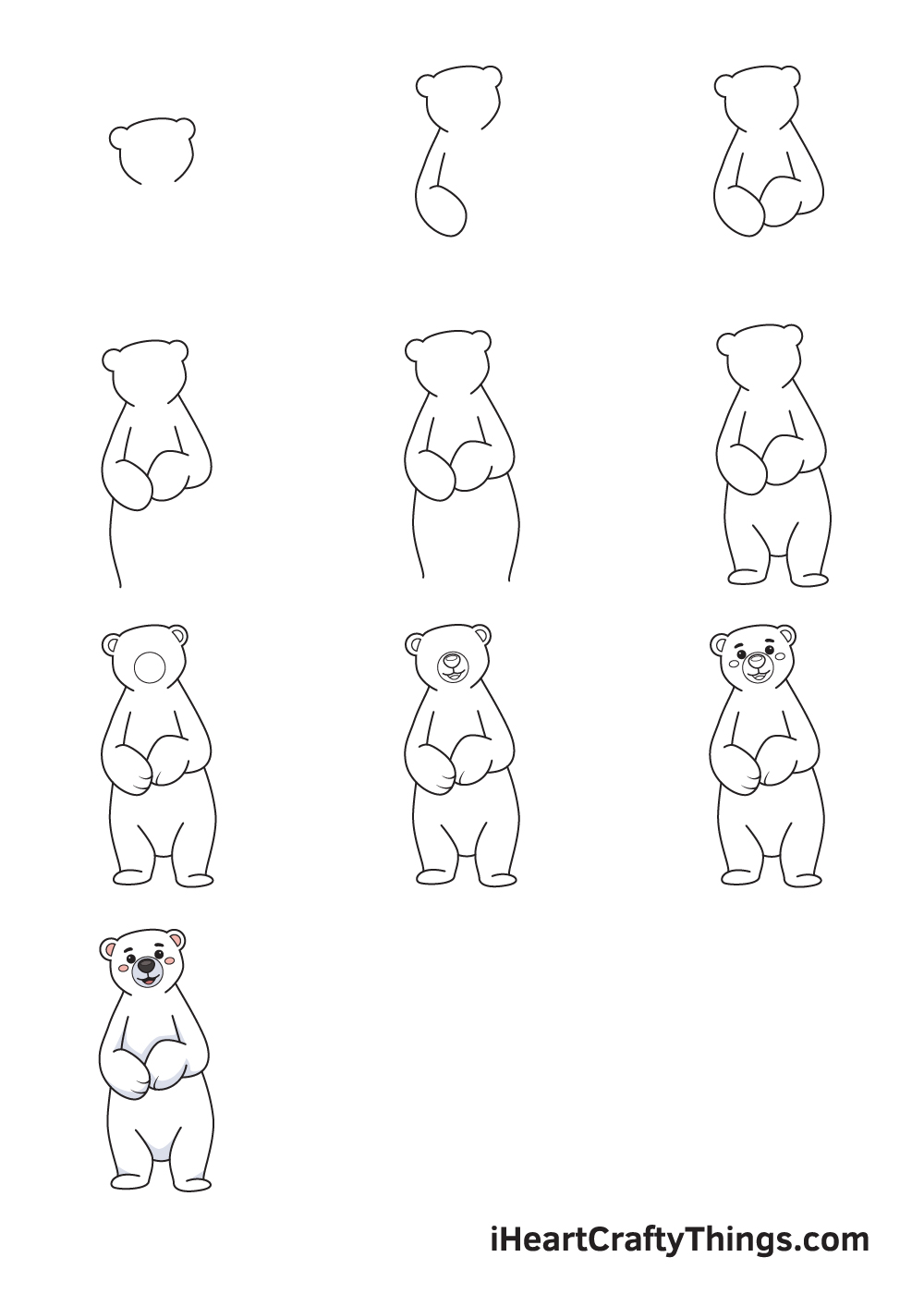 Polar Bear Drawing How To Draw A Polar Bear Step By Step
