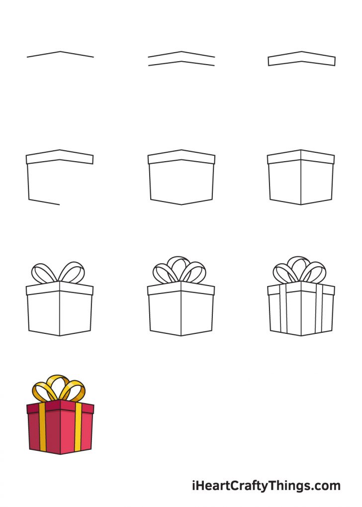 Present Drawing - How To Draw A Present Step By Step