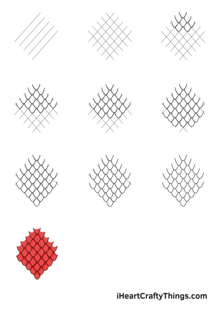 Scales Drawing - How To Draw Scales Step By Step