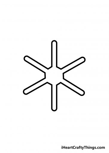 Snowflake Drawing - How To Draw A Snowflake Step By Step!