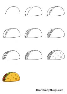 Taco Drawing - How To Draw A Taco Step By Step