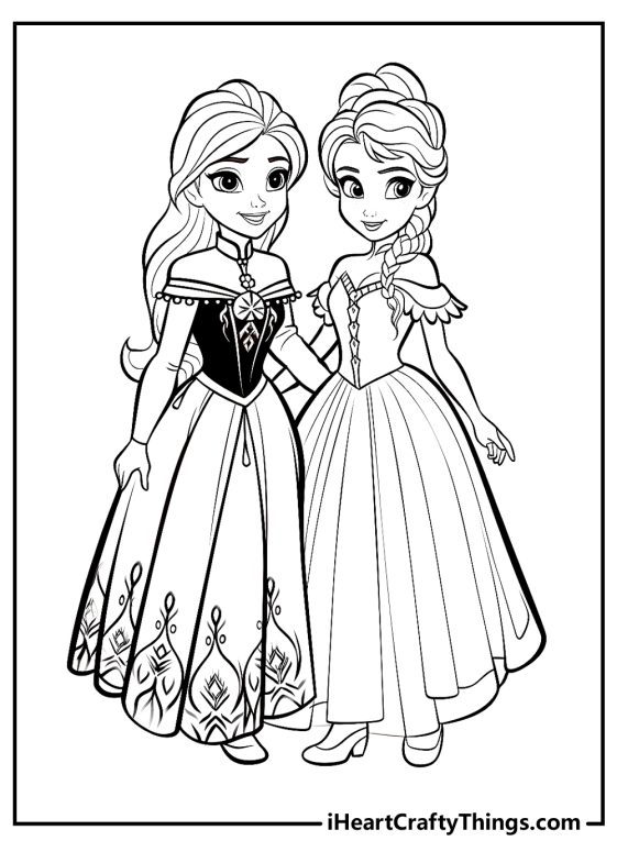 Elsa And Anna Coloring Pages (100% Free Printables)
