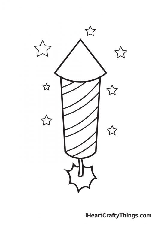 Fireworks Drawing - How To Draw Fireworks Step By Step