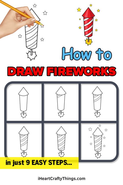 Fireworks Drawing - How To Draw Fireworks Step By Step