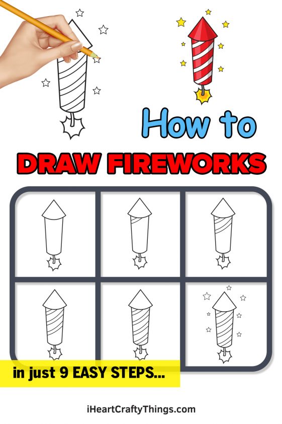 Fireworks Drawing - How To Draw Fireworks Step By Step