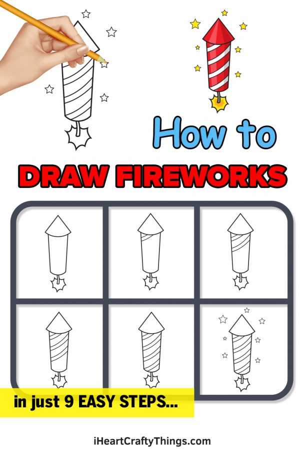Fireworks Drawing - How To Draw Fireworks Step By Step