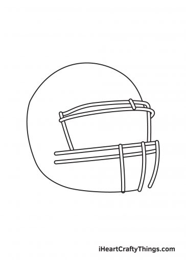 Football Helmet Drawing - How To Draw A Football Helmet Step By Step