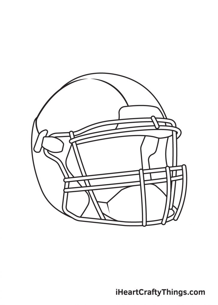 Football Helmet Drawing - How To Draw A Football Helmet Step By Step
