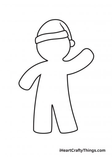Gingerbread Man Drawing - How To Draw A Gingerbread Man Step By Step
