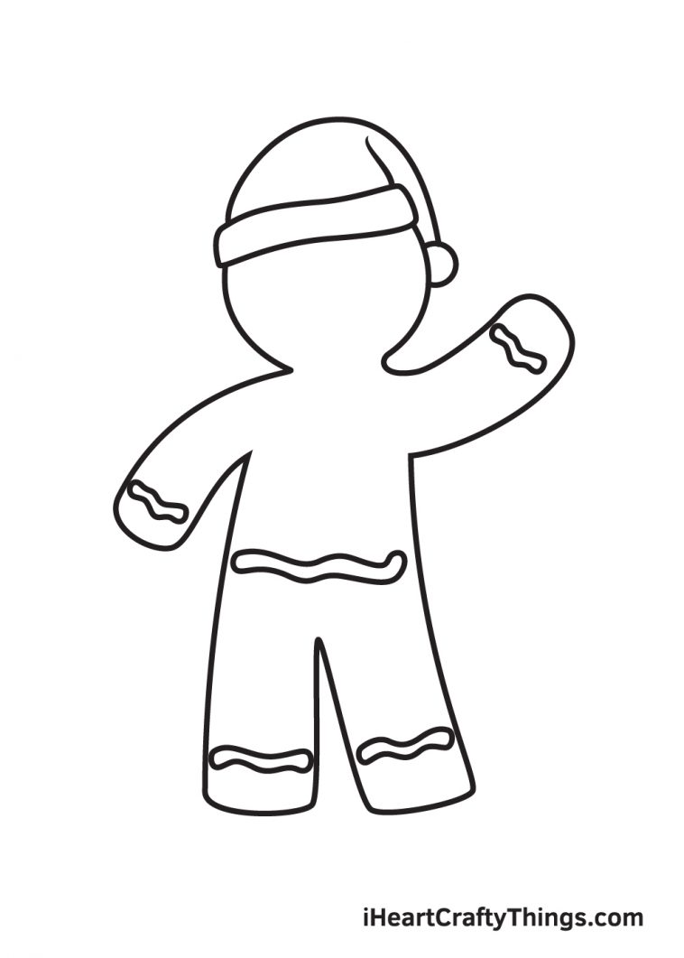 Gingerbread Man Drawing - How To Draw A Gingerbread Man Step By Step