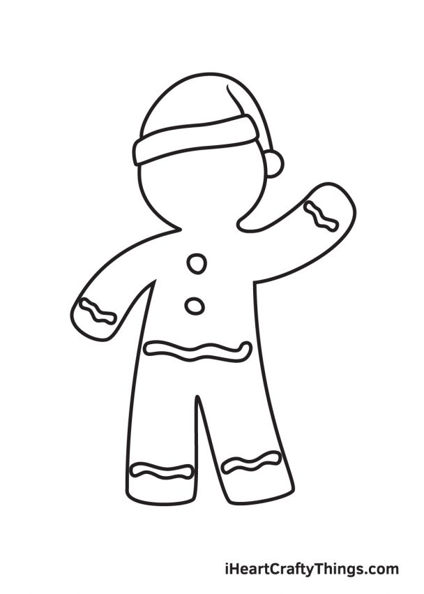 Gingerbread Man Drawing - How To Draw A Gingerbread Man Step By Step