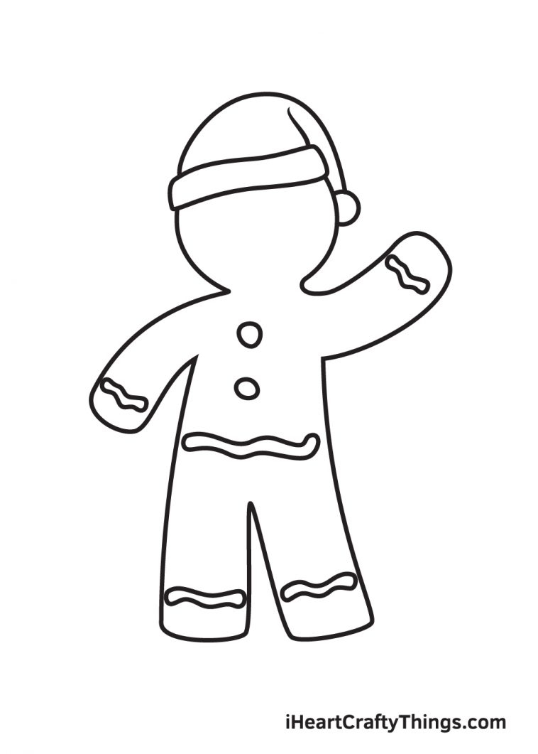 Gingerbread Man Drawing - How To Draw A Gingerbread Man Step By Step