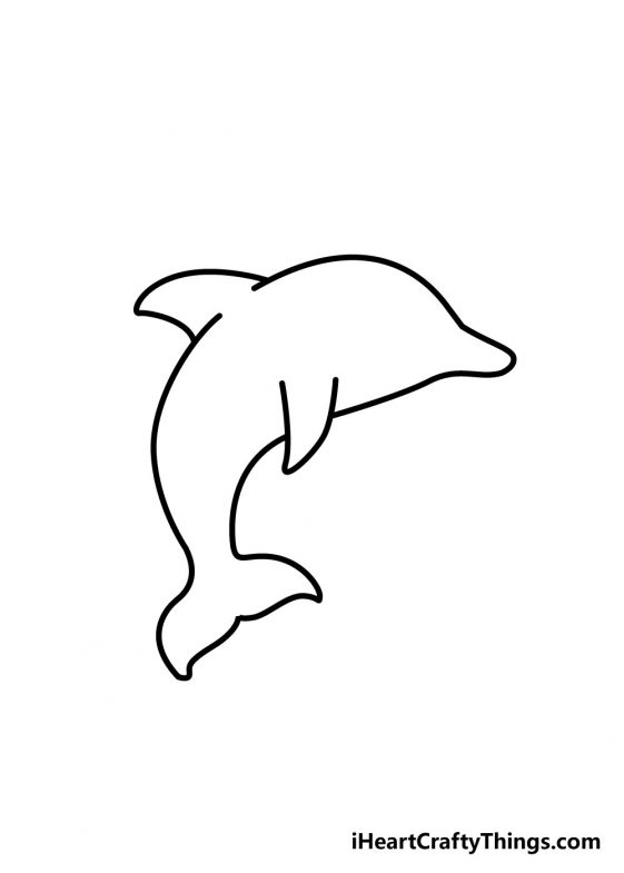 Easy Dolphin Drawing - How To Draw A Dolphin Step By Step!