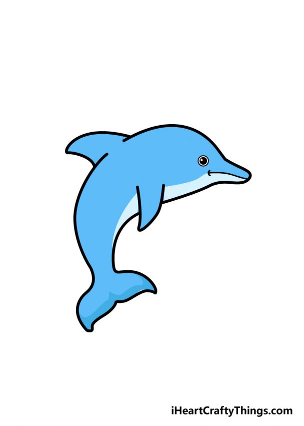 Easy Dolphin Drawing - How To Draw A Dolphin Step By Step!