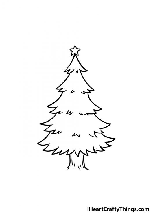 Christmas Tree Drawing - How To Draw A Christmas Tree Step By Step!