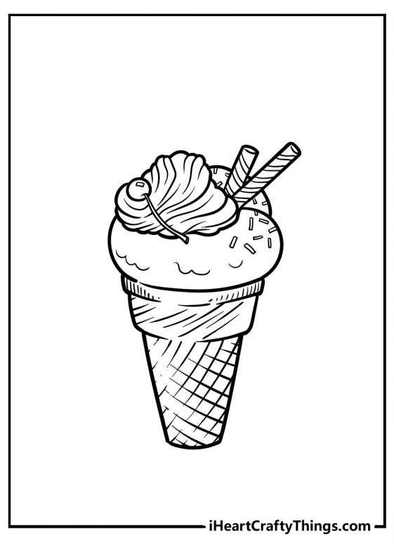 Ice Cream Coloring Pages (100% Free Printables)
